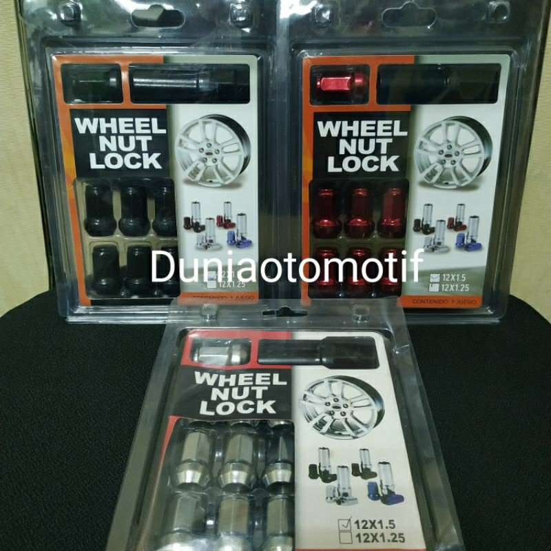 Jual Mur Racing Warna Wheel Nut Lock ( Isi 16 Pcs + 1 Kunci) | Shopee ...