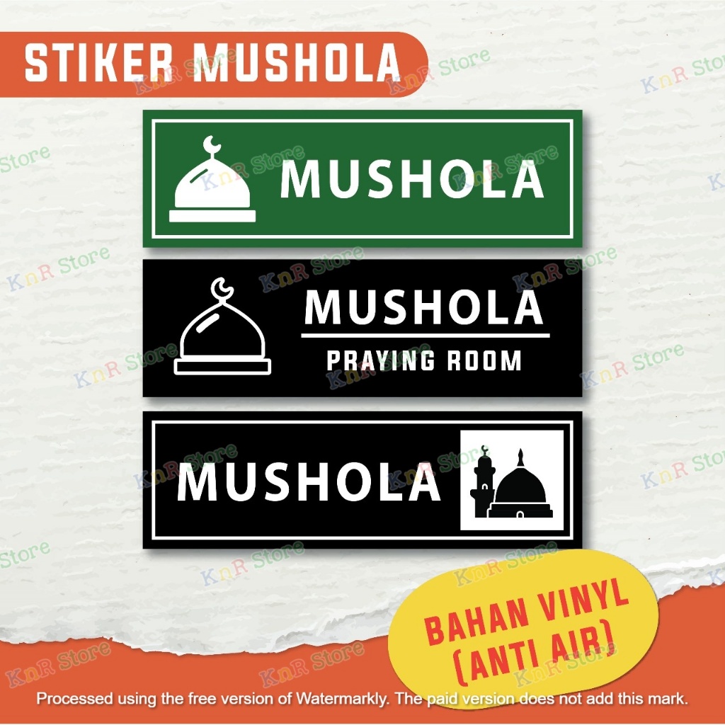 Jual STICKER SIGN LABEL MUSHOLA WATERPROOF | Shopee Indonesia