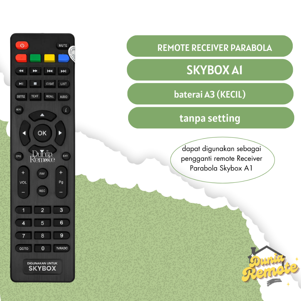 Jual Remot Remote Receiver Parabola Digital Skybox A1 SKYBOX-A1 NEW / PLUS | Shopee Indonesia