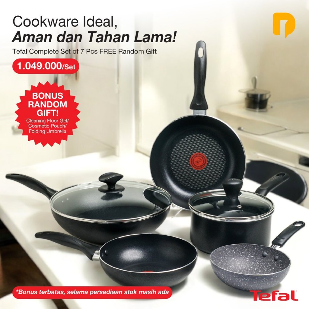 Jual Tefal Complete Set Of 7 Pcs FREE Random Gift | Shopee Indonesia