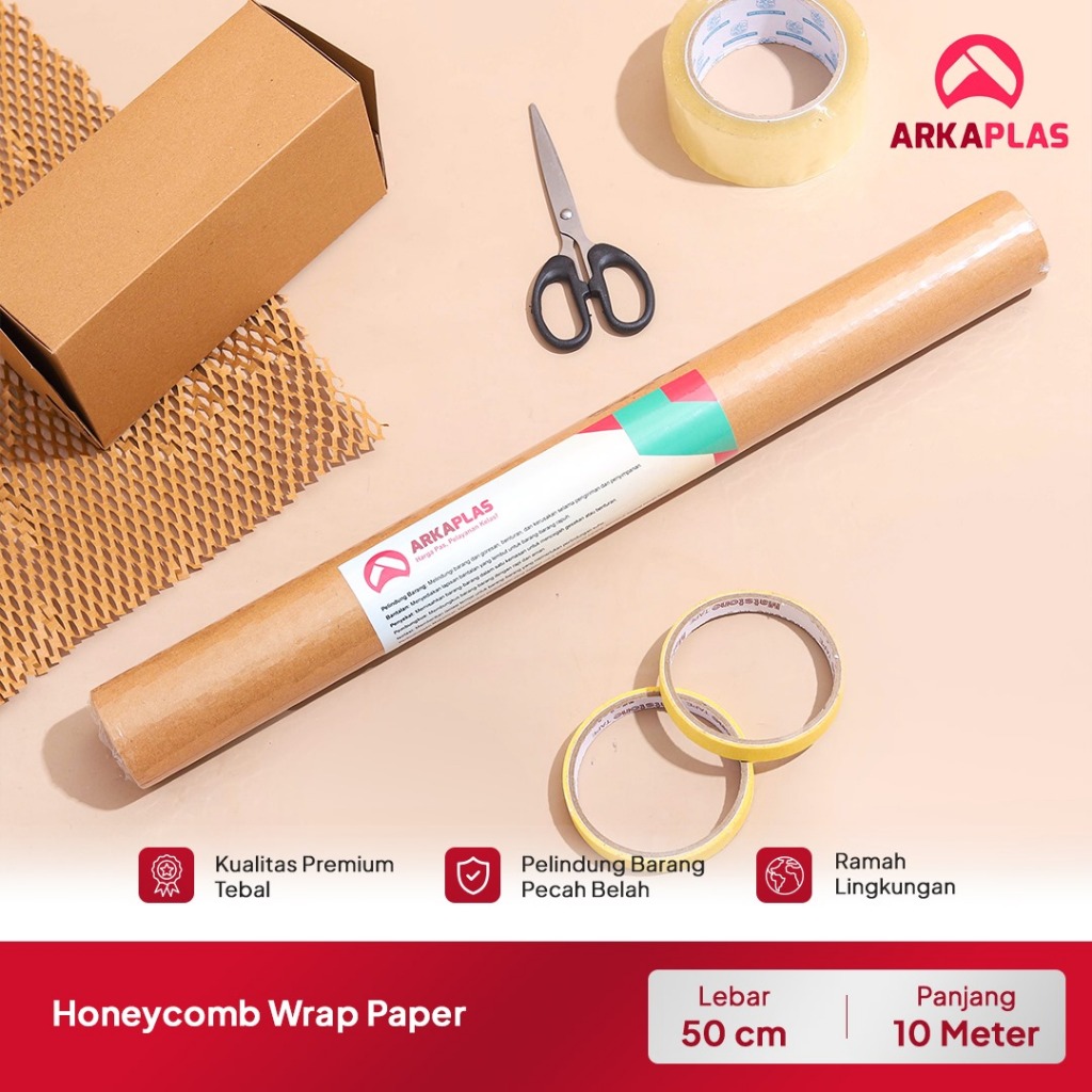 Jual ARKAPLAS Honeycomb Paper Hexa Wrap Eco Friendly 30cm & 50cm x 10m ...