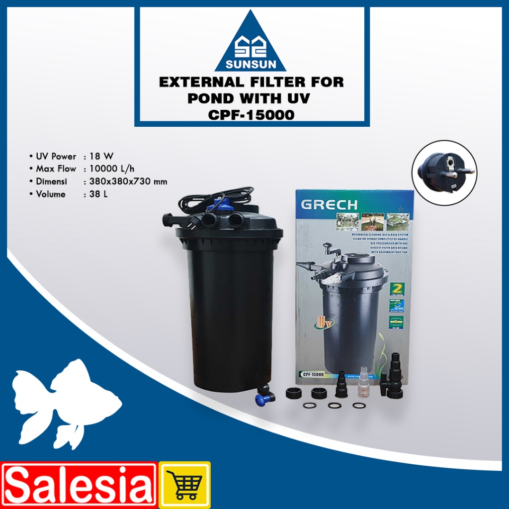Jual EXTERNAL FILTER SUNSUN CPF 15000 CANISTER EKSTERNAL KOLAM IKAN ...