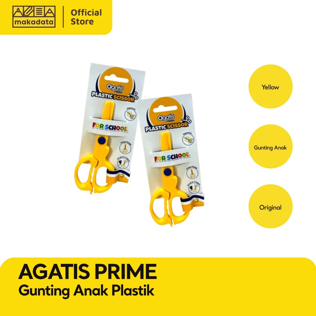 Jual SCISSORS / GUNTING ANAK AGATIS PRIME PLASTIK (1 PCS) MURAH ...