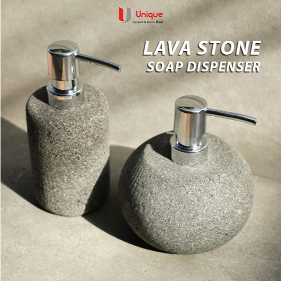 Jual Botol Dispenser Sabun Batu Alam Lava Stone / Tempat Sabun Cair ...