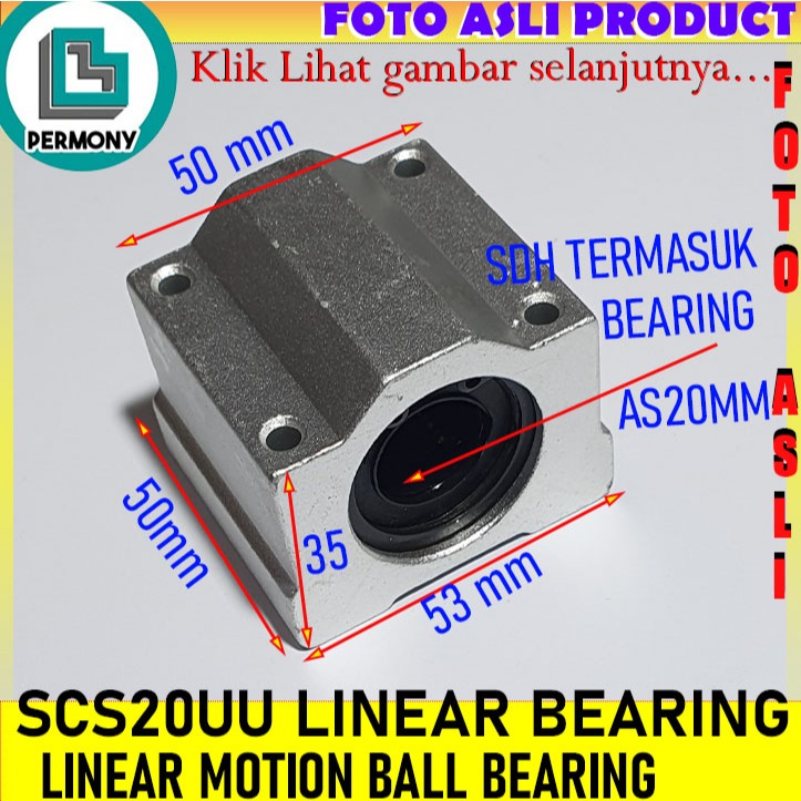 Jual SCS20UU Linear bearing box motion ball cnc sliding block SCS20 | Shopee Indonesia