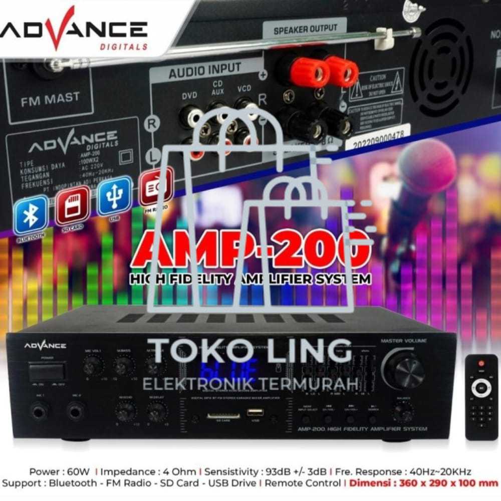 Jual ADVANCE AMP-200 High Fidelity Amplifier Sound System Ampli Karaoke ...