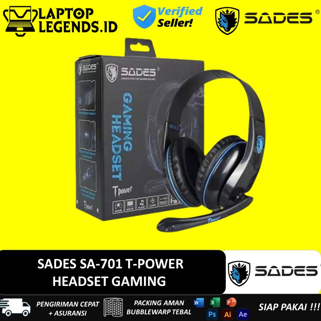 Jual SADES SA-701 T-POWER HEADSET GAMING - GARANSI 1 TAHUN | Shopee ...