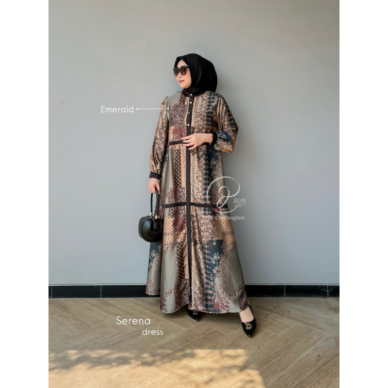 Jual DYN serena dress by dyn clothingline / gamis premium silk | Shopee ...
