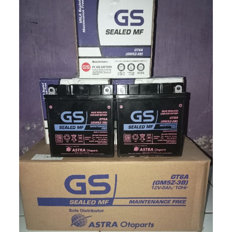 Jual AKI FULL KERING GS ASTRA GT6A 5 Amper 12 volt | Shopee Indonesia