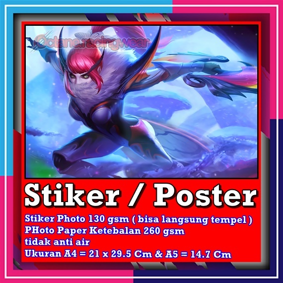 Jual Sticker Poster Karakter Hero Mobile Le mlbb Mobile Bangbang Skin ...
