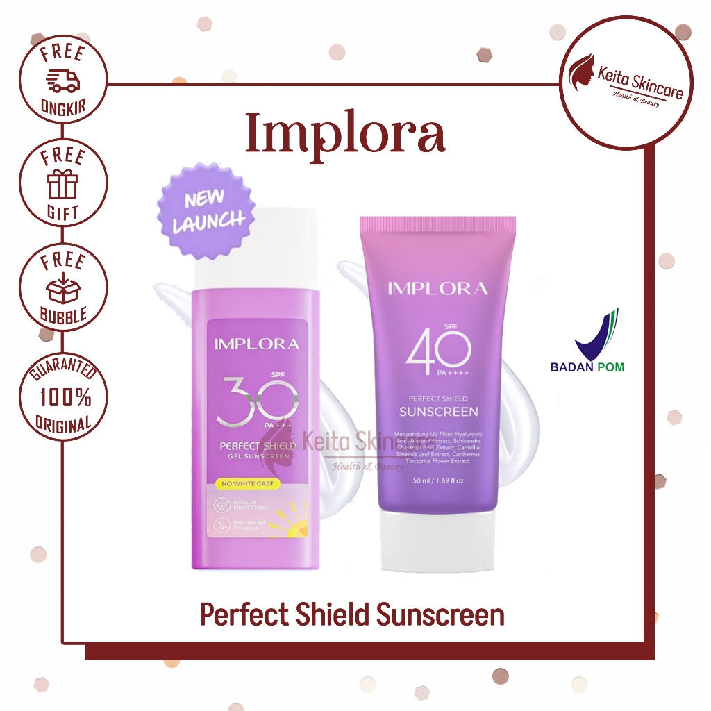 Jual IMPLORA Perfect Shield Sunscreen SPF40 PA++++ 50ml | Shopee Indonesia