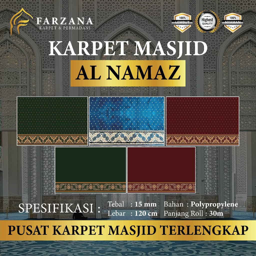 Jual Karpet Masjid Sajadah AL NAMAZ Meteran | Shopee Indonesia