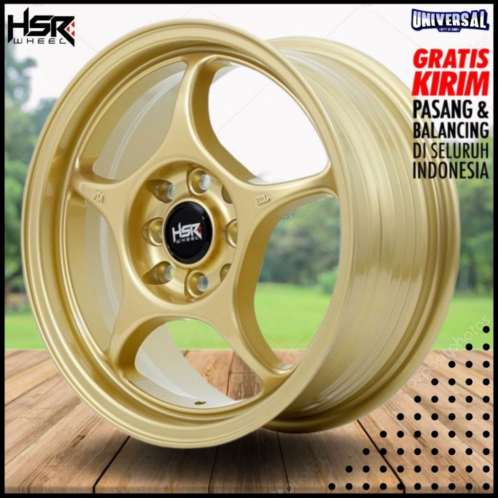 Jual Velg Hsr Wheel Ring 15 Type Enkei Tulang Hole 4x100 4x114,3 Gold ...