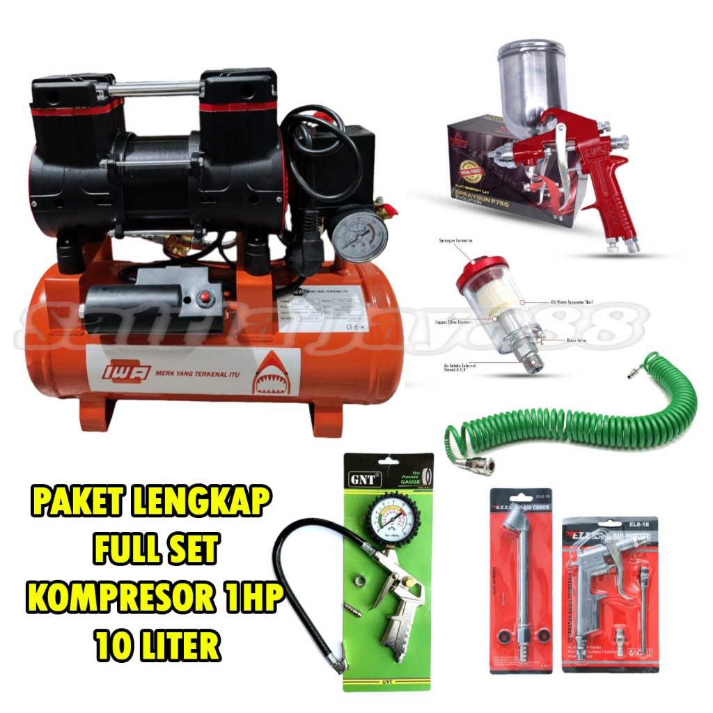 Jual PROMO BISA COD!! PAKET TUKANG CAT LENGKAP! / KOMPRESOR BENGKEL ...