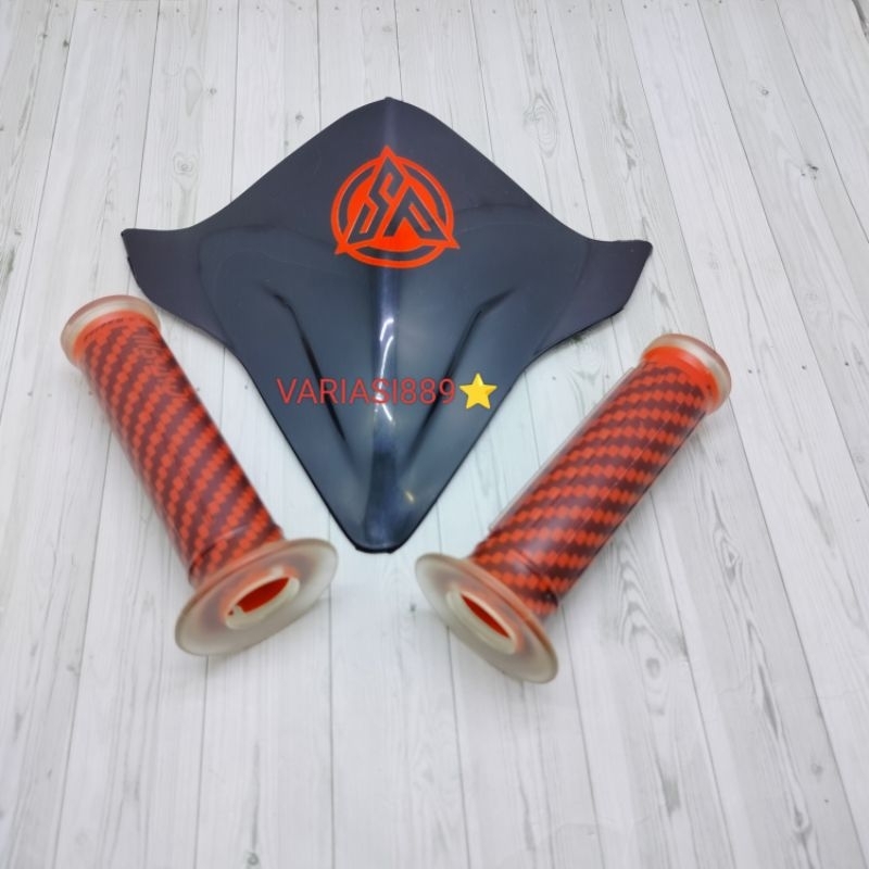 Jual VISOR BEAT DELUXE SEPEDA BMX+HANGRIP KARBON FREE STIKER LOGO MERAH ...