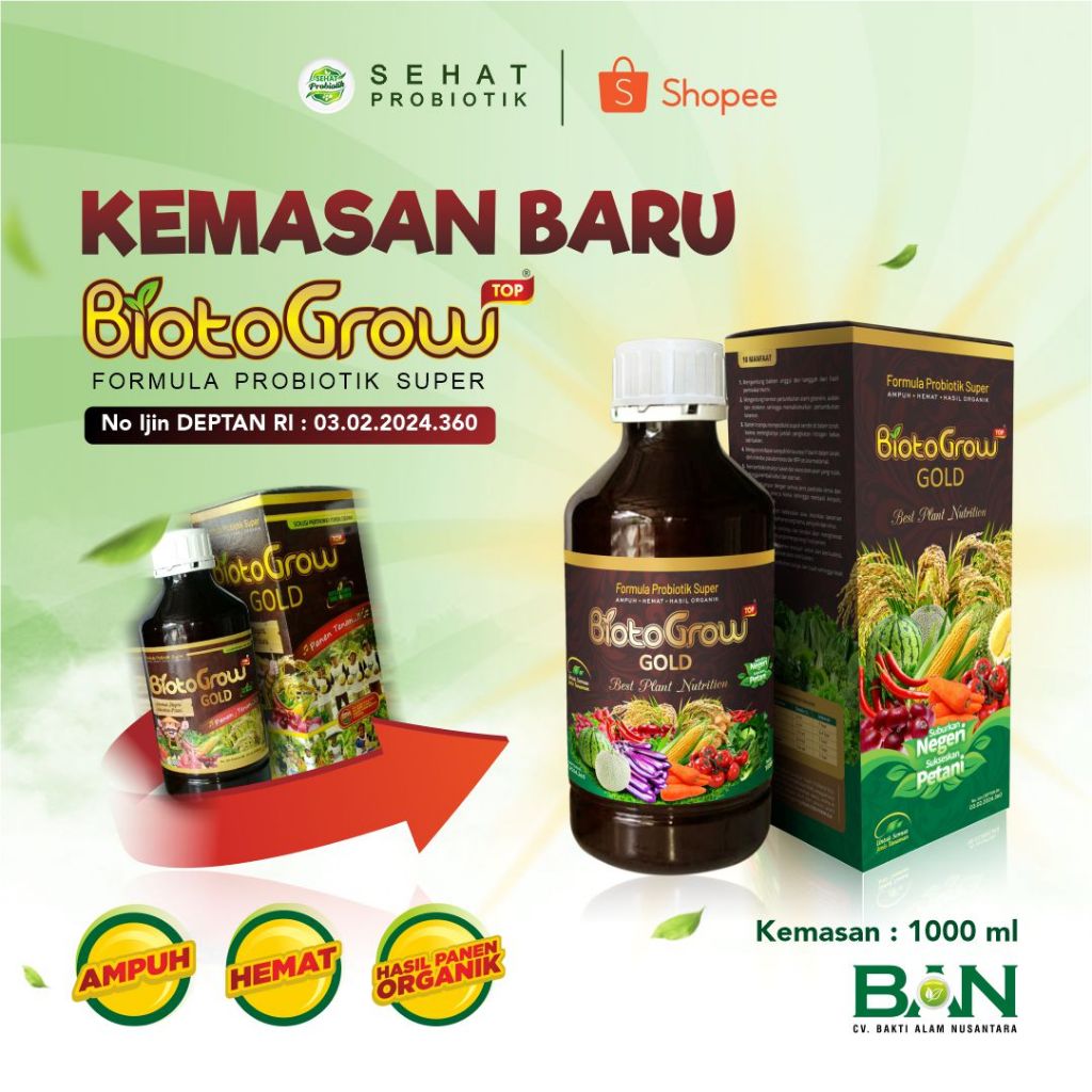Jual BiotoGROW Pupuk Probiotik Organik Multiguna dengan Plus 8++Bakteri ...