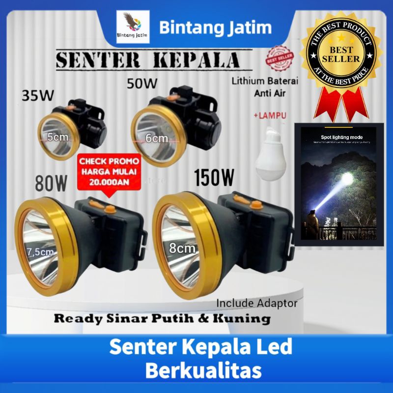 Jual Senter Lampu Kepala Heam Lamp Nyala Putih Kuning 25Watt / 35Watt ...