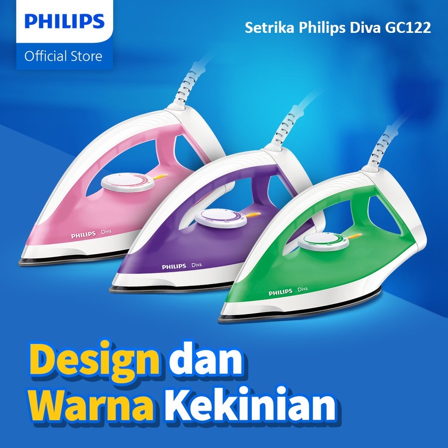 Jual PHILIPS Dry Iron Setrika Kering Murah GC122 GC 122 Garansi Resmi 2 Tahun Shopee Indonesia