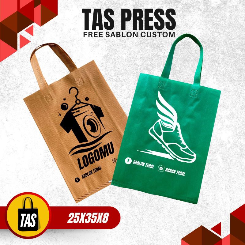 Jual GRATIS SABLON NAMA TOKO TAS PRESS 25X35X8 MUAT OLEHOLEH HAMPERS ...