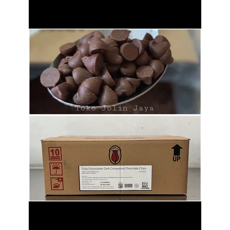 Jual 100g Tulip dark choco chips runcing kiloan | Shopee Indonesia