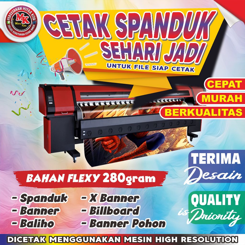 Jual SPANDUK TEBAL 280GRAM, CETAK SPANDUK / BANNER / BACKDROP / BACKROUND (FREE DESAIN) ( (1HARI ...