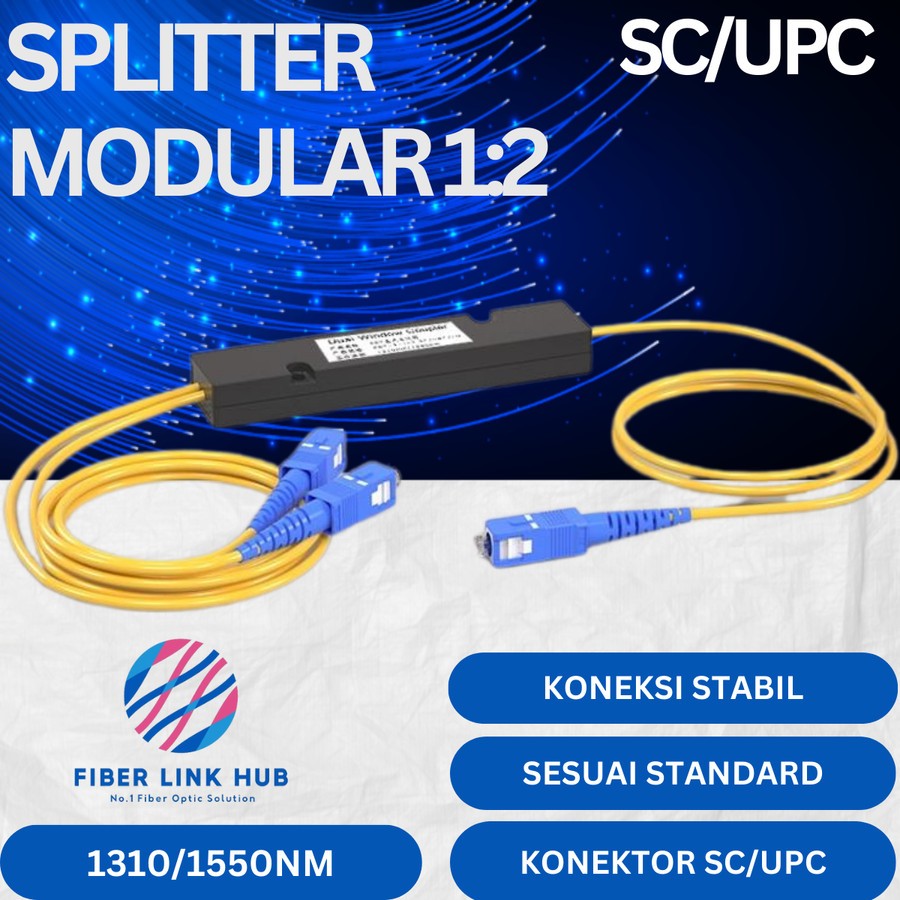 Jual Passive Splitter Modular 1:2 Ratio Cable FO SC/UPC SC/APC Pasif ...