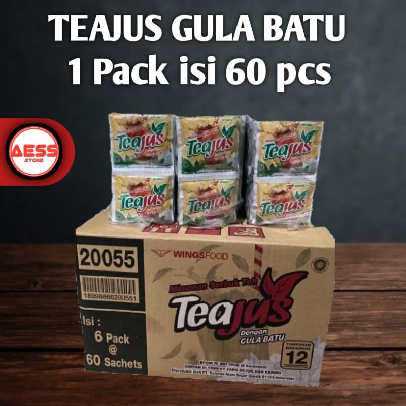 Jual TeaJus Gula Batu 1 pack isi 60 pcs | Shopee Indonesia