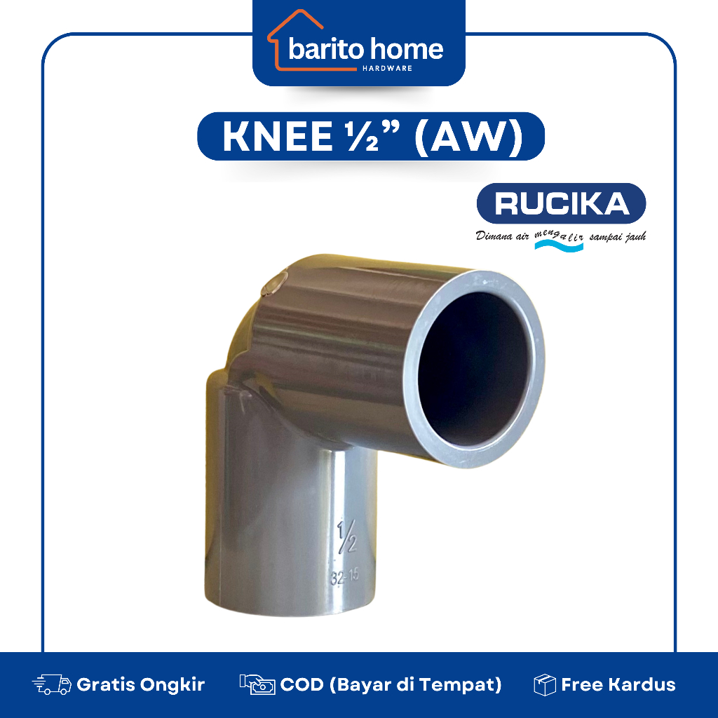 Jual RUCIKA Elbow Knee Keni Bengkokan Pipa uPVC 1/2" Inch AW (Tebal) 90 Derajat / Sambungan Pipa ...
