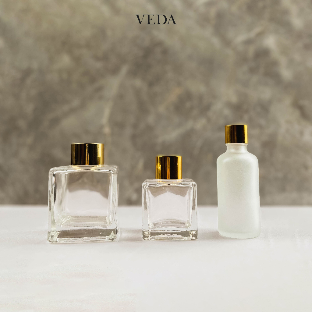 Jual Botol Kaca 50ml 60ml 100ml Reed Diffuser Tutup Emas Gold | Shopee ...