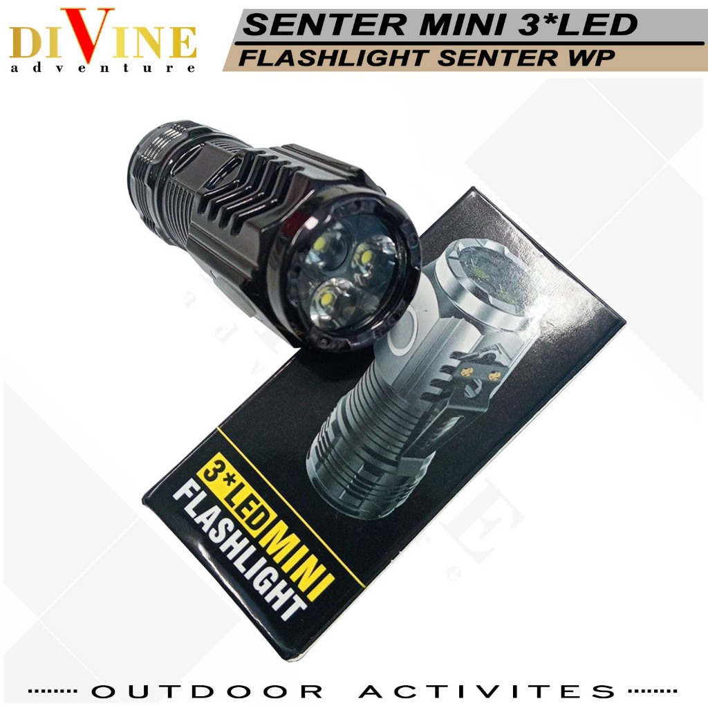 Jual Senter Camping mini 3 led flshlight senter mini police charging ...