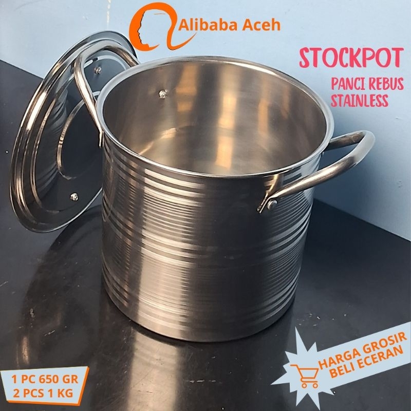 Jual Panci Stainless Dandang Bakso Stockpot Stainless Panci Rebus ...