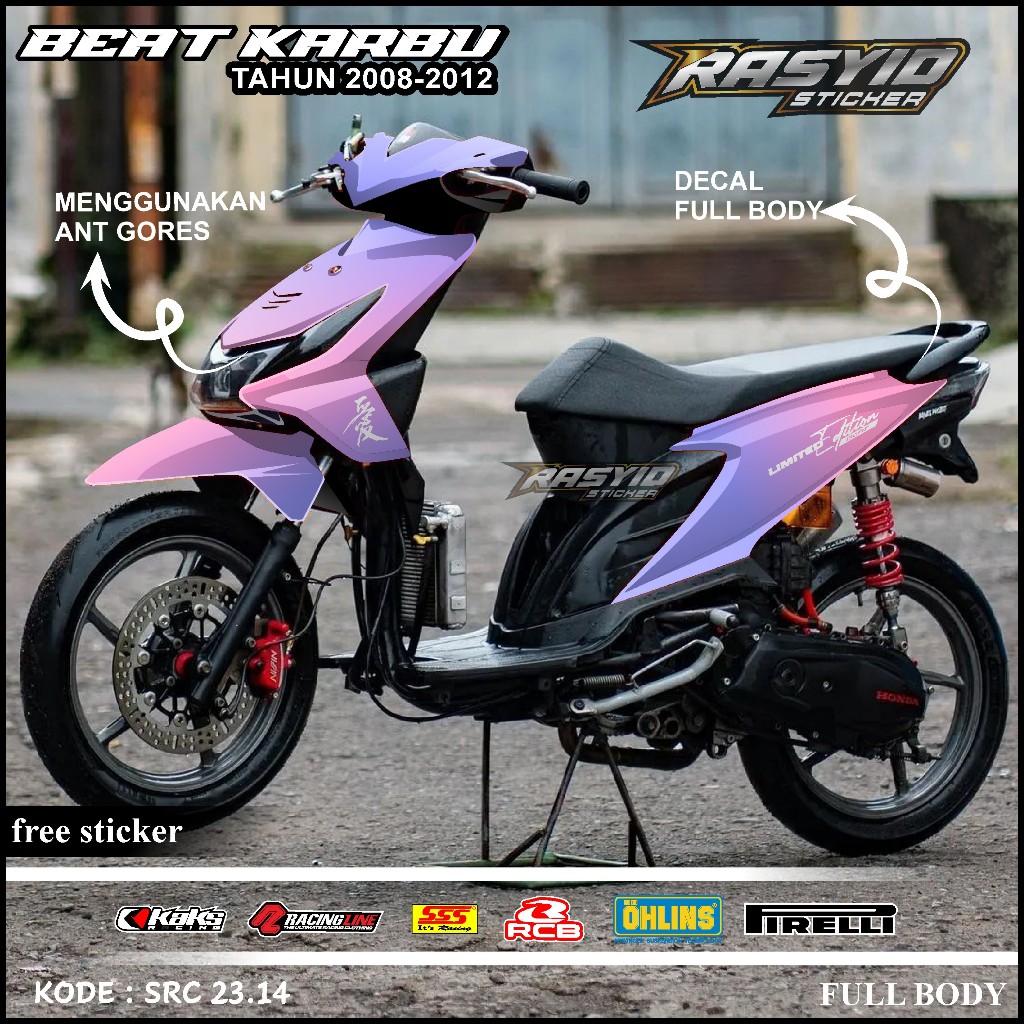 Jual COD Sticker Decal Full Body Motor Honda Beat Karbu 2008 2009 2010 ...