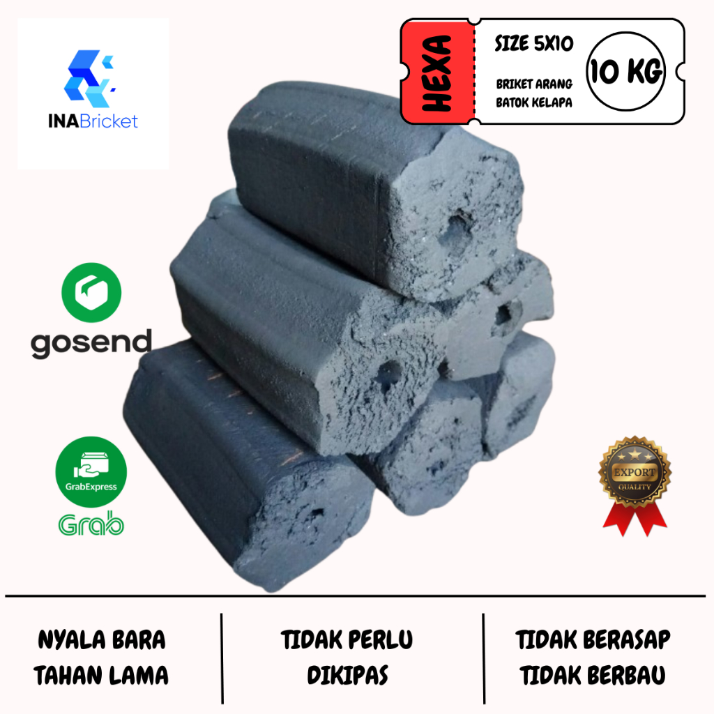 Jual Briket Arang Batok Kelapa Hexagonal 10kg | Shopee Indonesia
