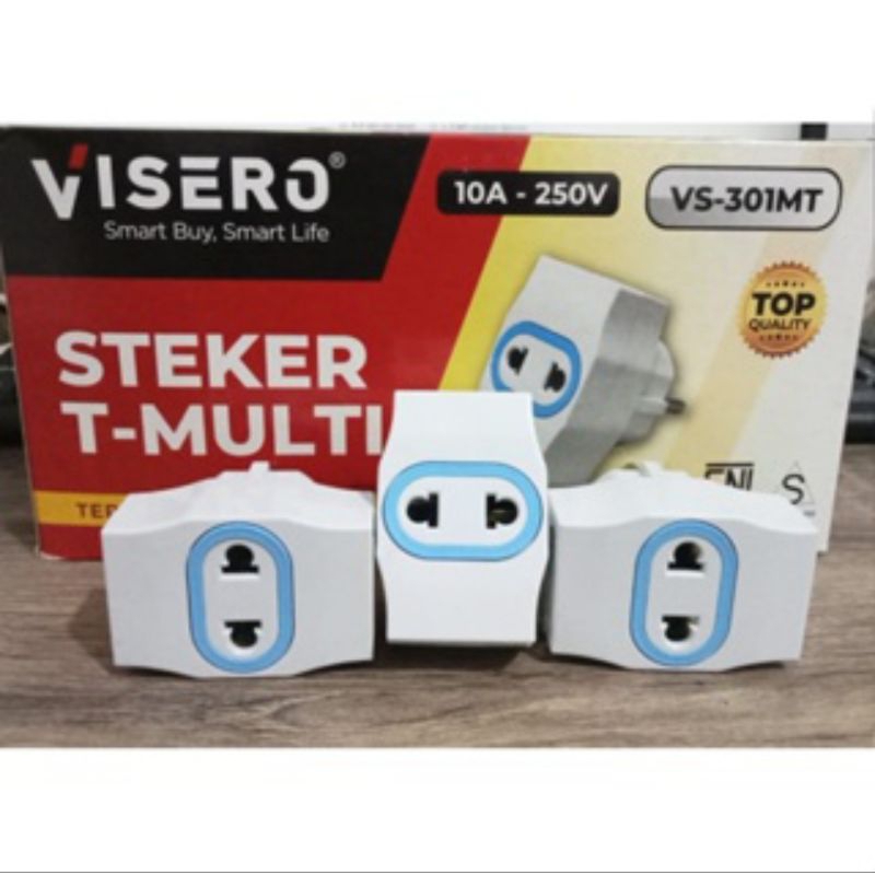 Jual Steker / Colokan T Multi Funsi 3 Cabang Kualitas VISERO SNI VS-301 ...