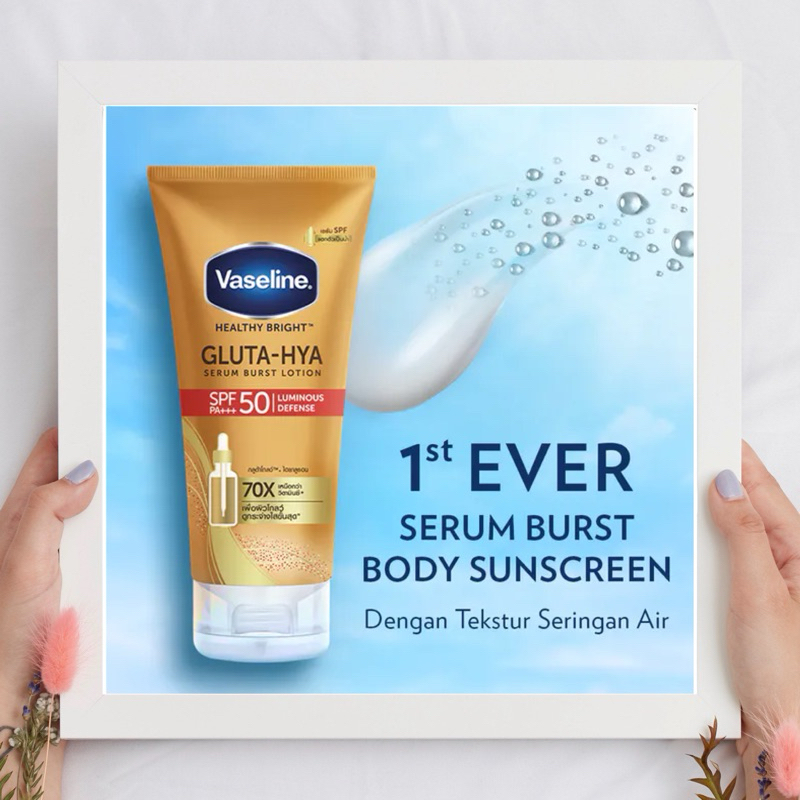Jual Vaseline Gluta-Hya Serum Burst Sunscreen SPF 50 PA+++ 200 ml | Shopee Indonesia