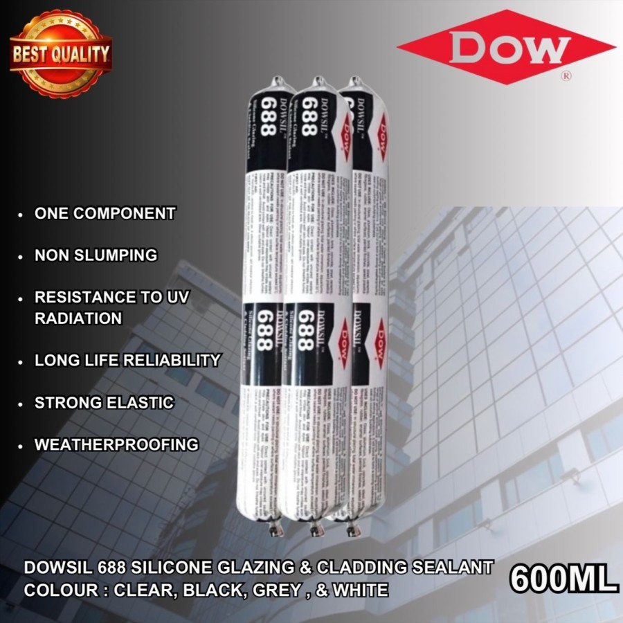 Jual Lem Silicone Dowsil 688 Silicone Sealant Sausage Netral 600ml-Clear Bening | Shopee Indonesia