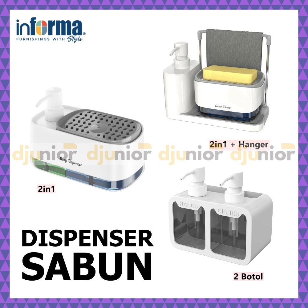 Jual INFORMA ERI DISPENSER SABUN CAIR DENGAN SPONS / TEMPAT SABUN CUCI ...