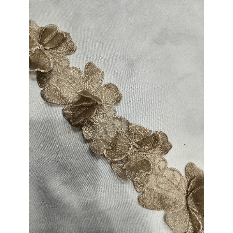 Jual RENDA/LIST PINGGIRAN BORDIR BUNGA 3D 4CM | Shopee Indonesia