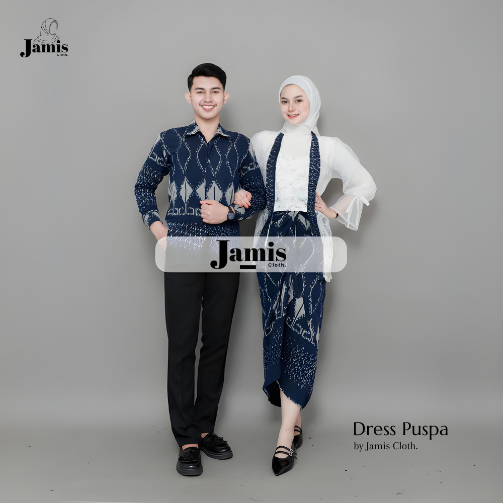 Jual Jamis | Baju Tenun Kebaya Couple Puspa Felicia Navy Size S - XXL ...
