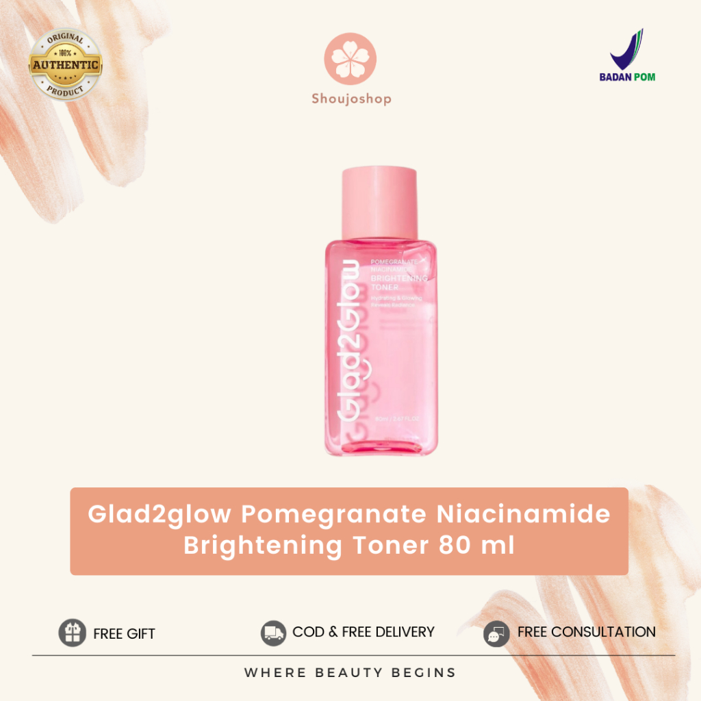 Jual Glad2glow Pomegranate Niacinamide Brightening Toner 80 Ml | Shopee ...
