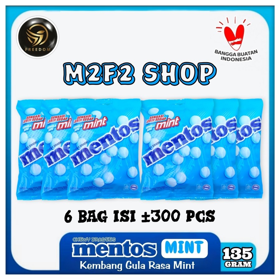 Jual Permen Mentos Mint Chewy Dragees Bag | Rasa Original - 135 gr ...
