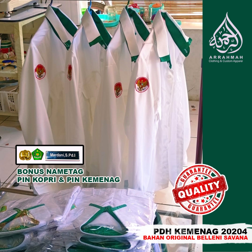 Jual Seragam Kemeja PDH KEMENAG Putih Terbaru 2024 BAHAN ORIGINAL ...