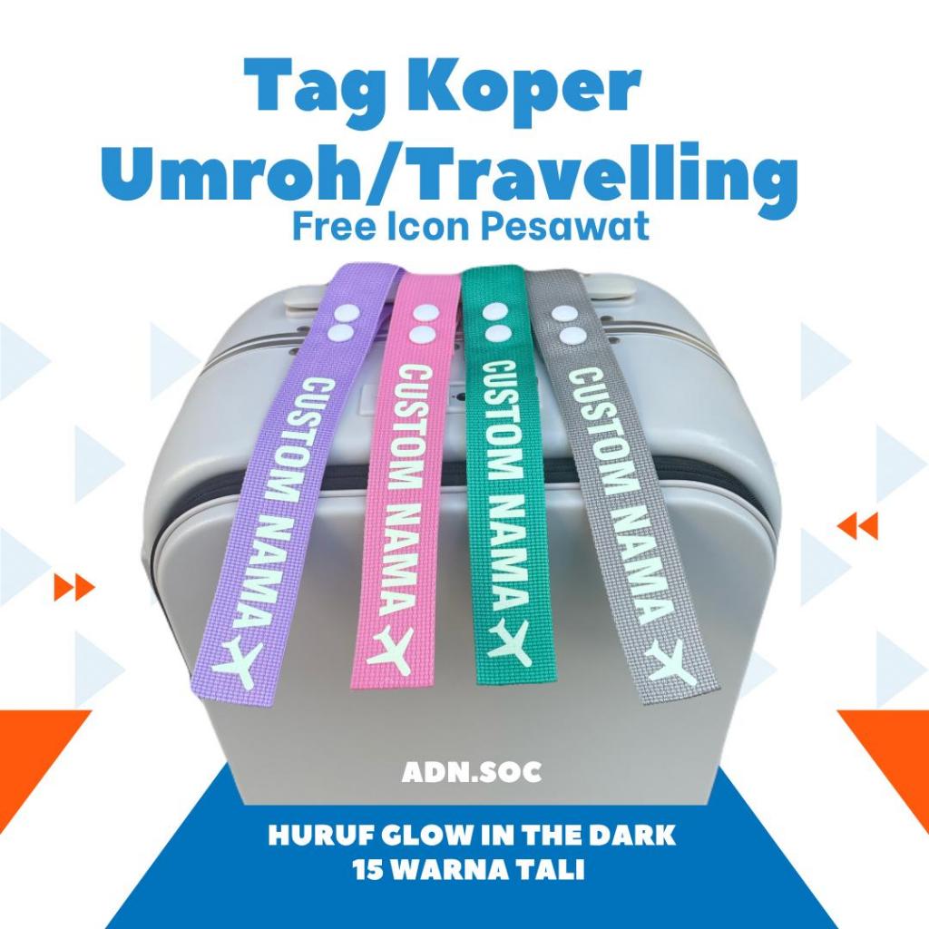 Jual Tag Koper Icon Pesawat Umroh Travelling Custom Nama | Shopee Indonesia