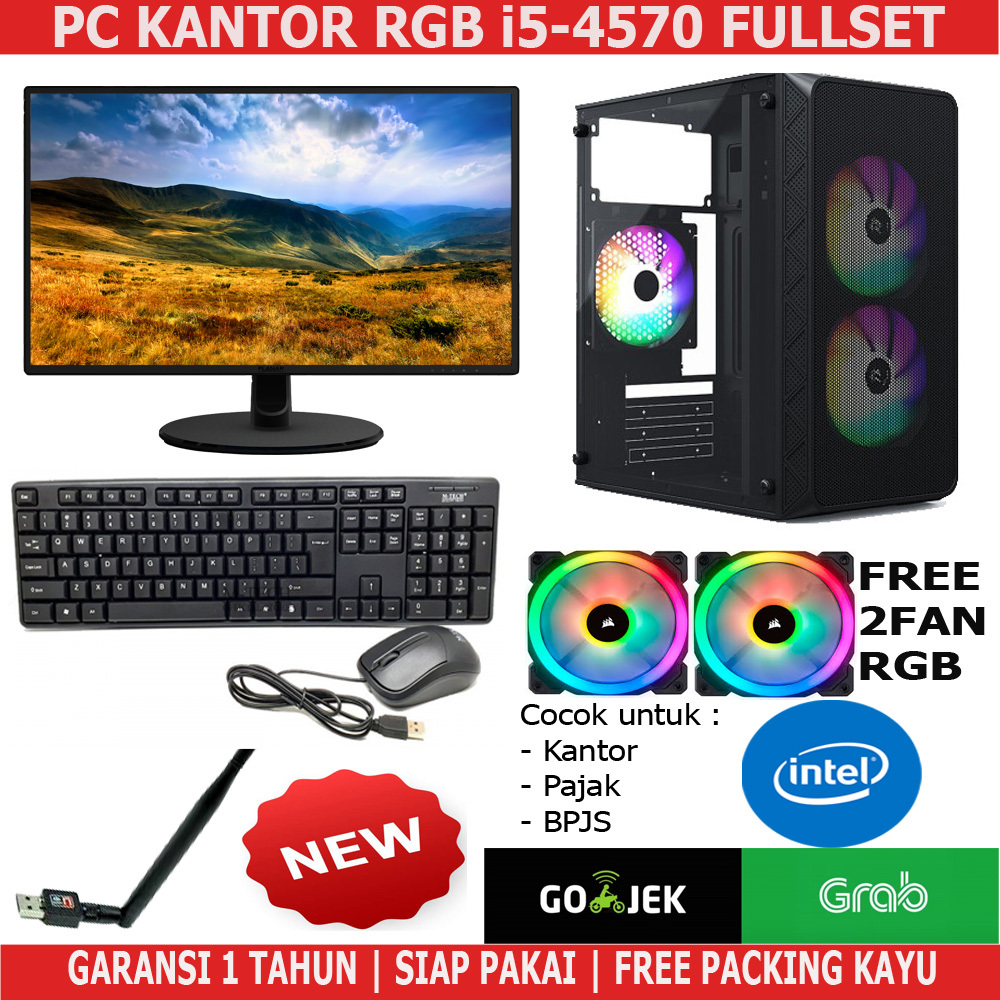 Jual PC/KOMPUTER KANTOR/ADMIN i5 4570 RAM 16GB SSD HDD CASING GAMING RGB FULL SET | Shopee Indonesia