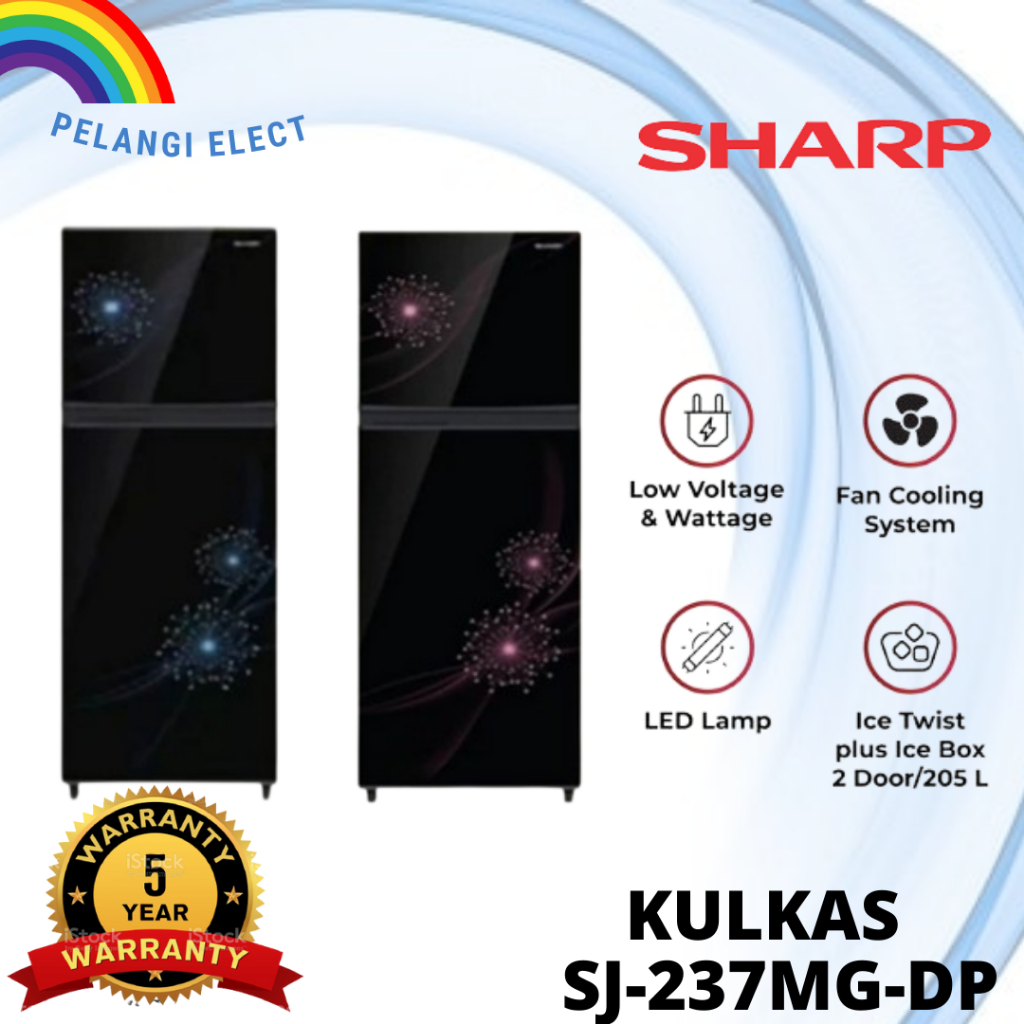 Jual Kulkas 2 pintu Sharp Sjx 237 MG No frost Glossy Door 220 Liter | Shopee Indonesia