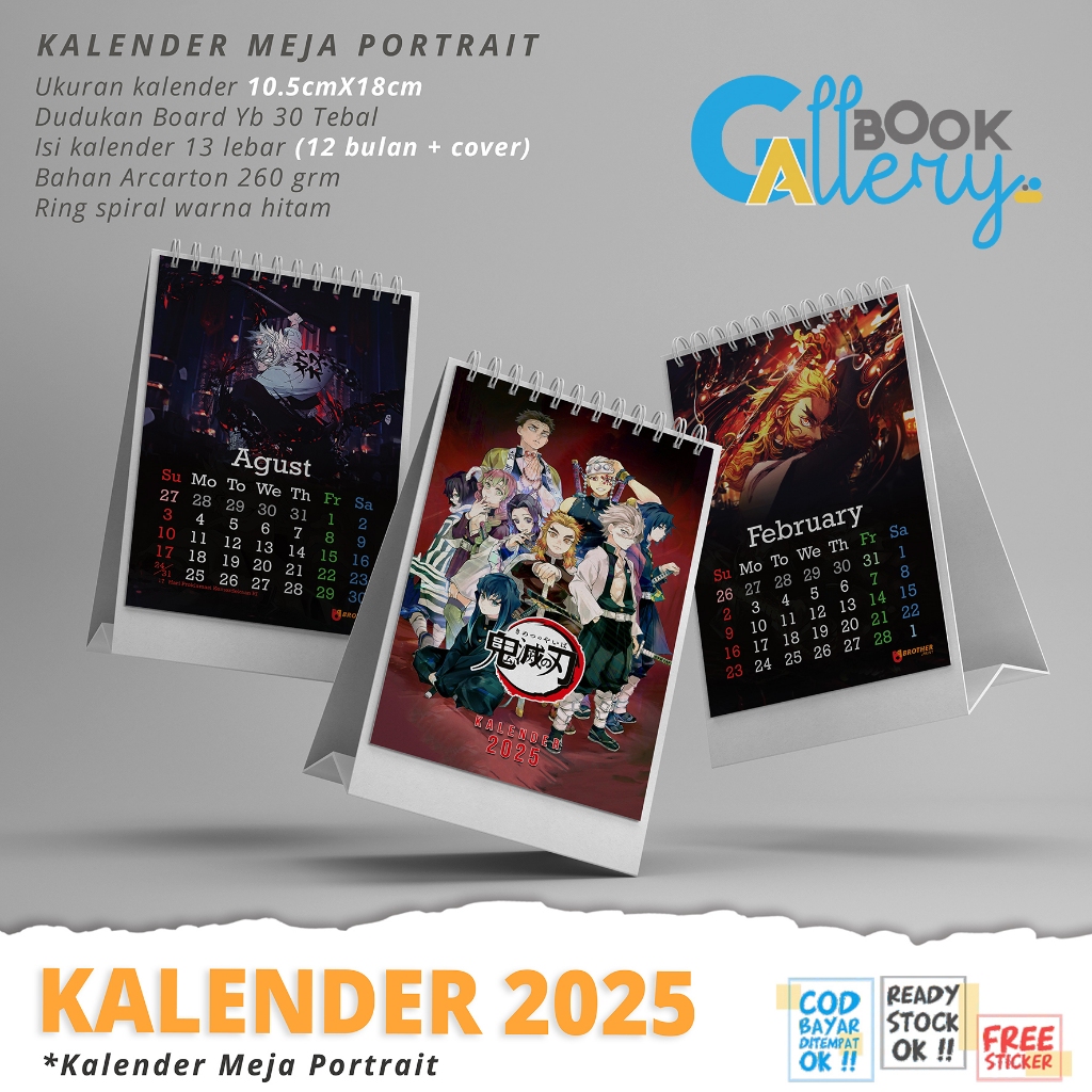 Jual Kalender Meja dan Kalender Dinding Murah Tahun 2025 Anime Kimetsu ...
