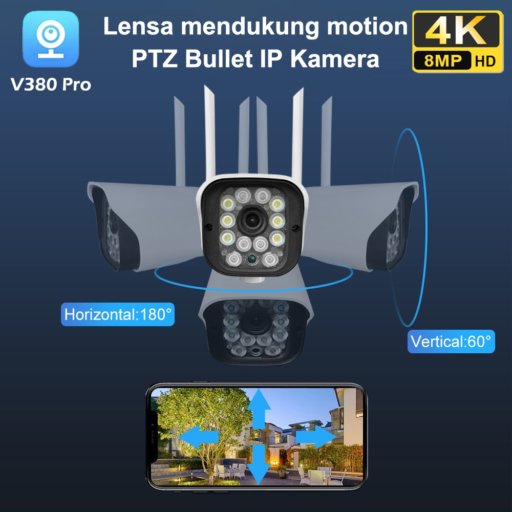Jual CCTV Outdoor Tahan Air IP CCTV Camera WIFI Lensa mendukung motion ...