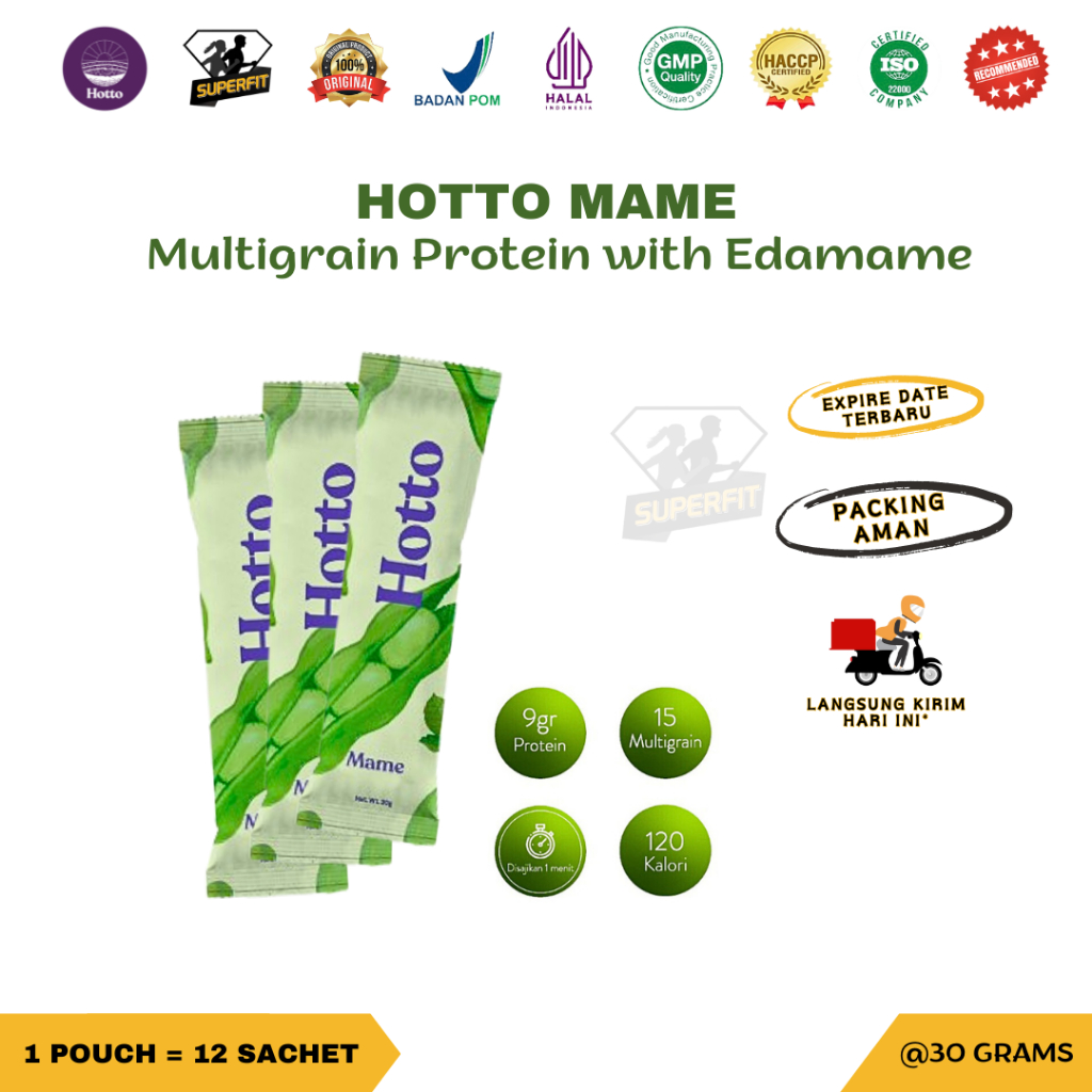 Jual HOTTO MAME Per Sachet Multigrain Protein with Edamame Isolate Whey ...