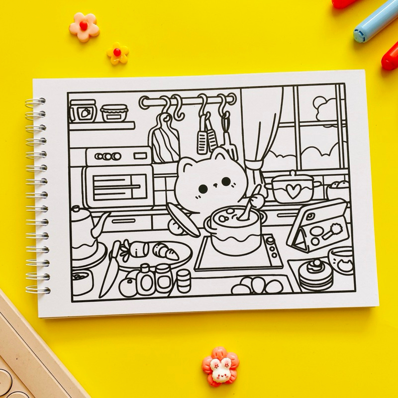 Jual Kawaii Cat Cozy Coloring Book Buku Mewarnai Tema Kucing Lucu Gemas ...