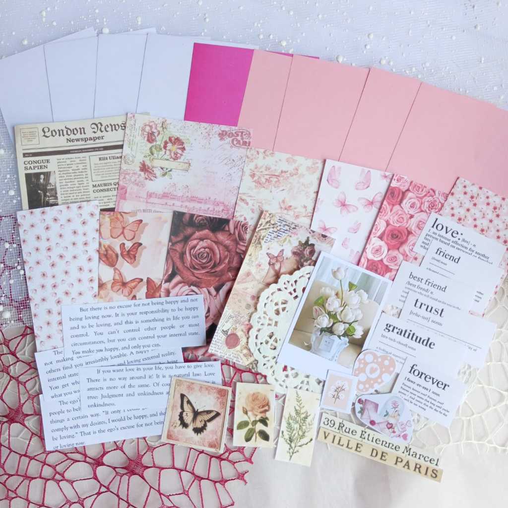 Jual [ paww craft ] Journal kit pastel kuning pink aesthetic scrapbook ...